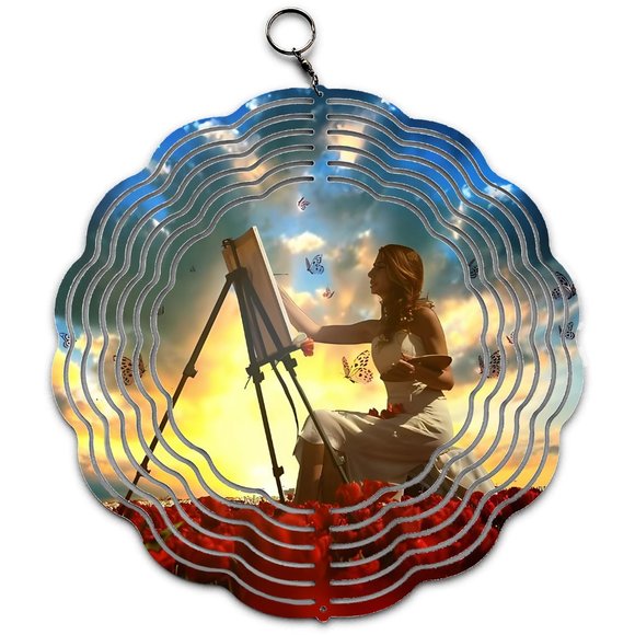 Design | Beautiful Artist Painter Woman Design Wind Spinner | Poshmark